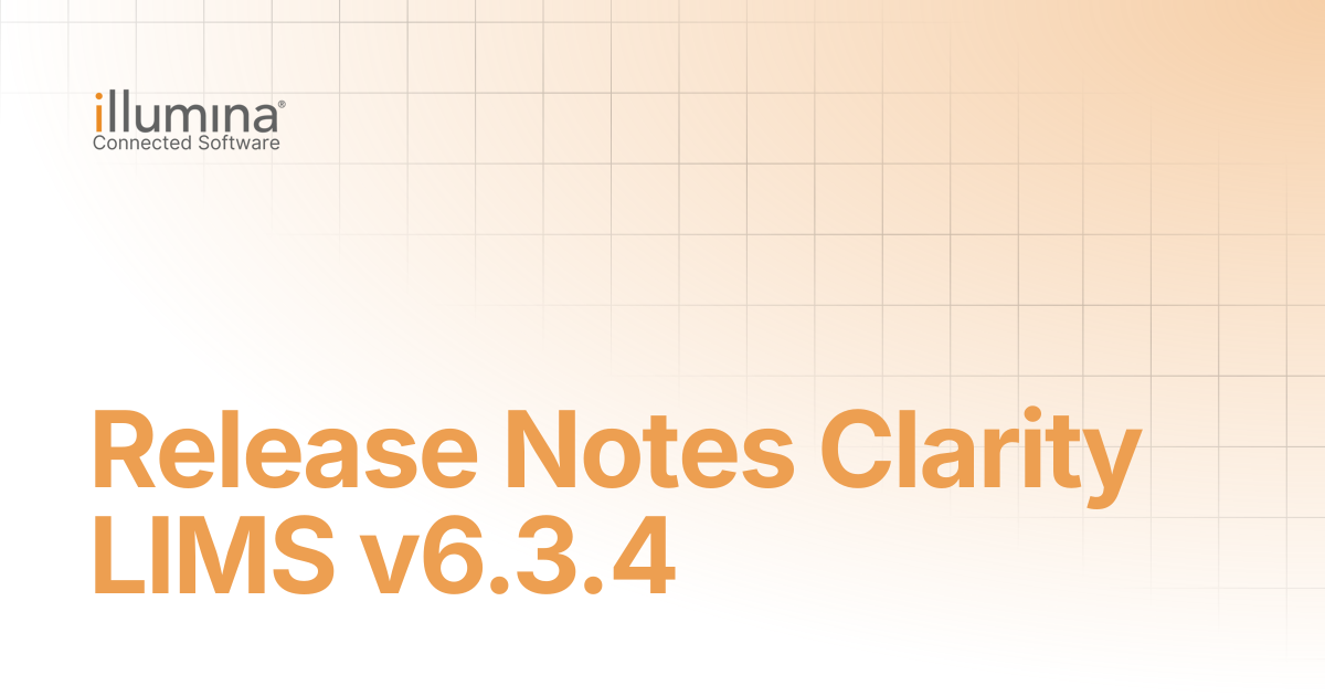 Release Notes Clarity LIMS v6.3.4 | Clarity LIMS v6.3 & Lablink v2.5 ...