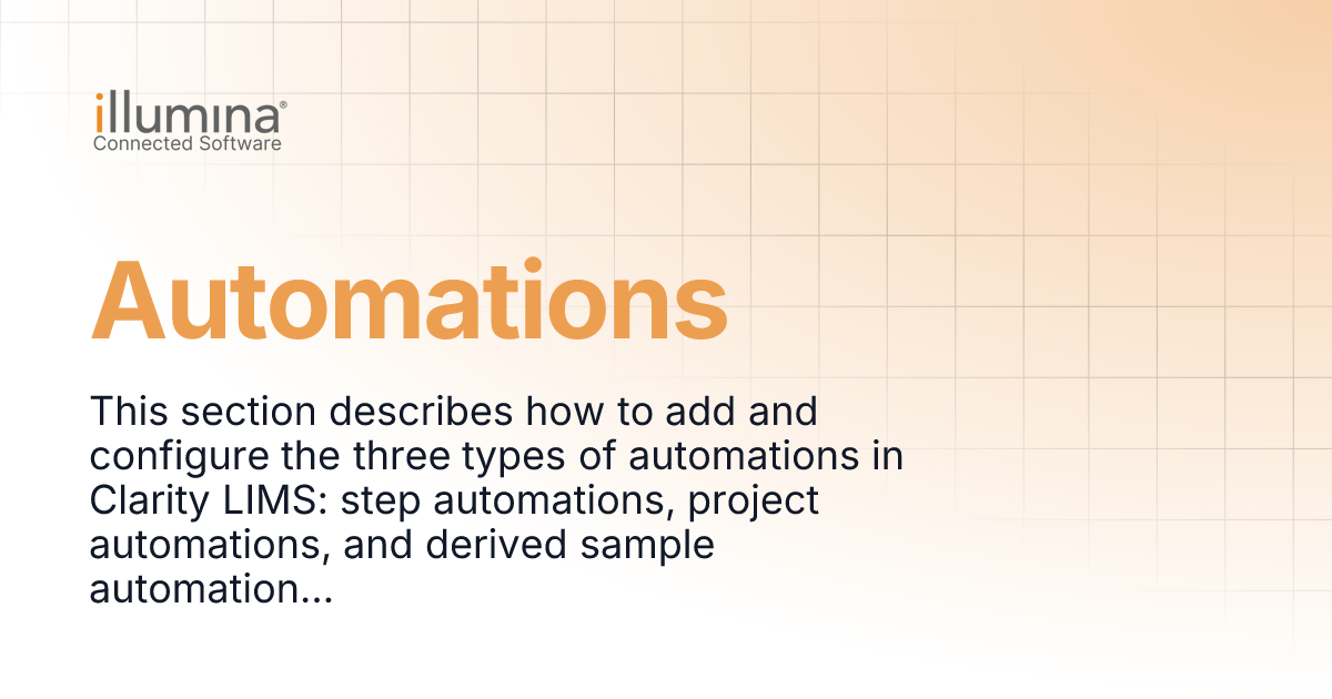Automations | Illumina Connected Software