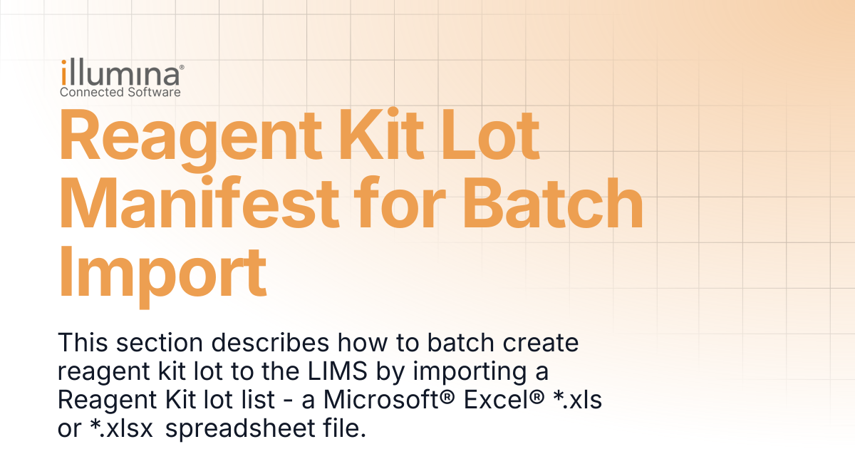 Reagent Kit Lot Manifest for Batch Import | Clarity LIMS v6.3 & Lablink ...
