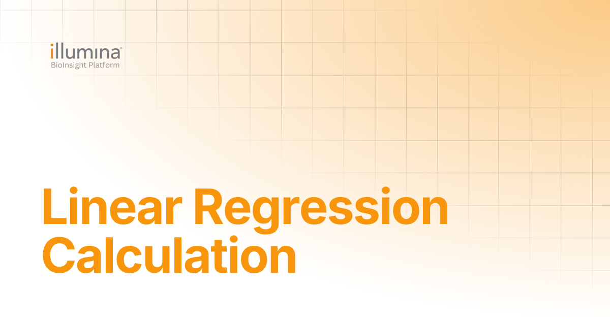 Linear Regression Calculation Illumina Connected Software 2086