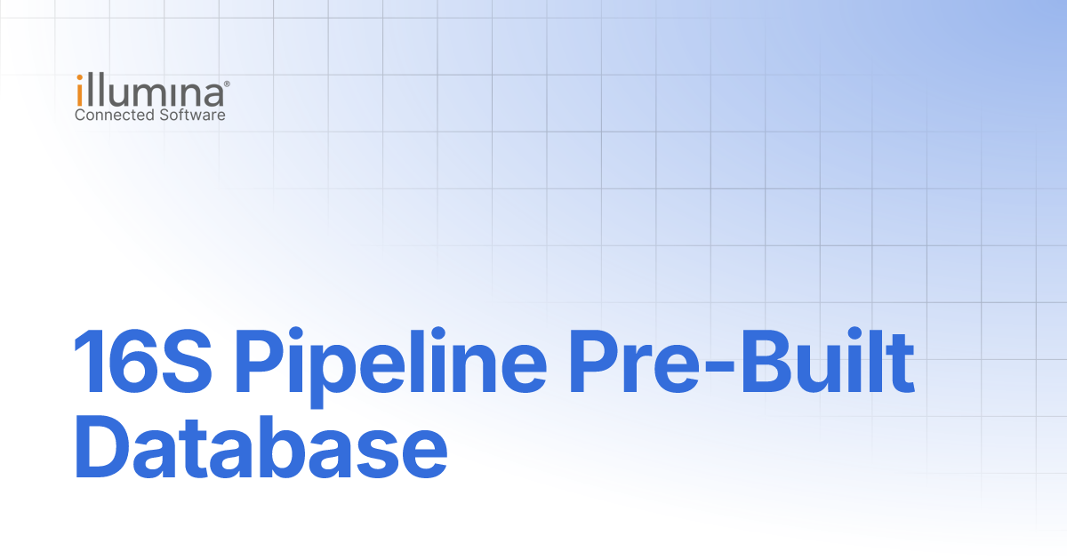 16S Pipeline Pre-Built Database | Illumina Connected Software