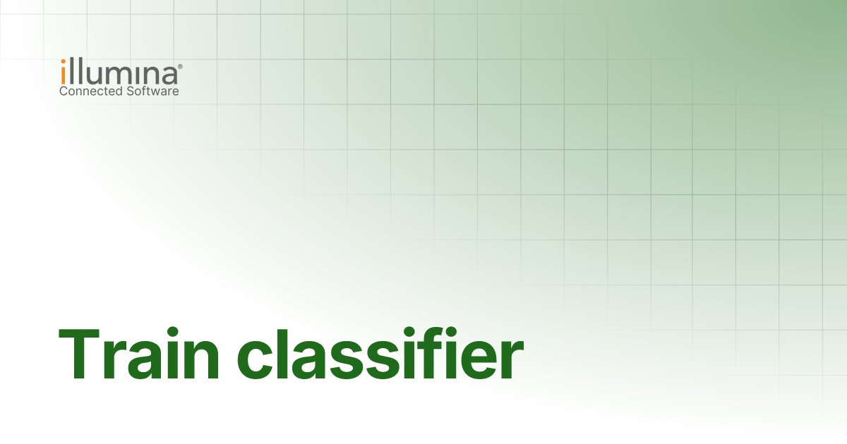 Train classifier | Illumina Connected Software