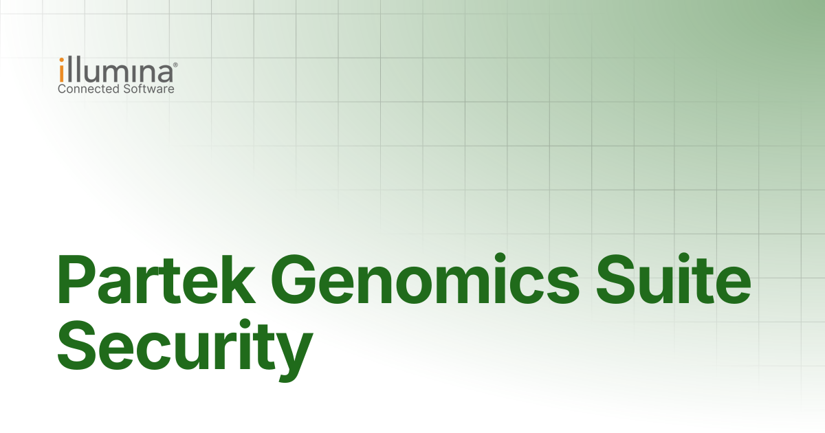 Partek Genomics Suite Security | Illumina Connected Software