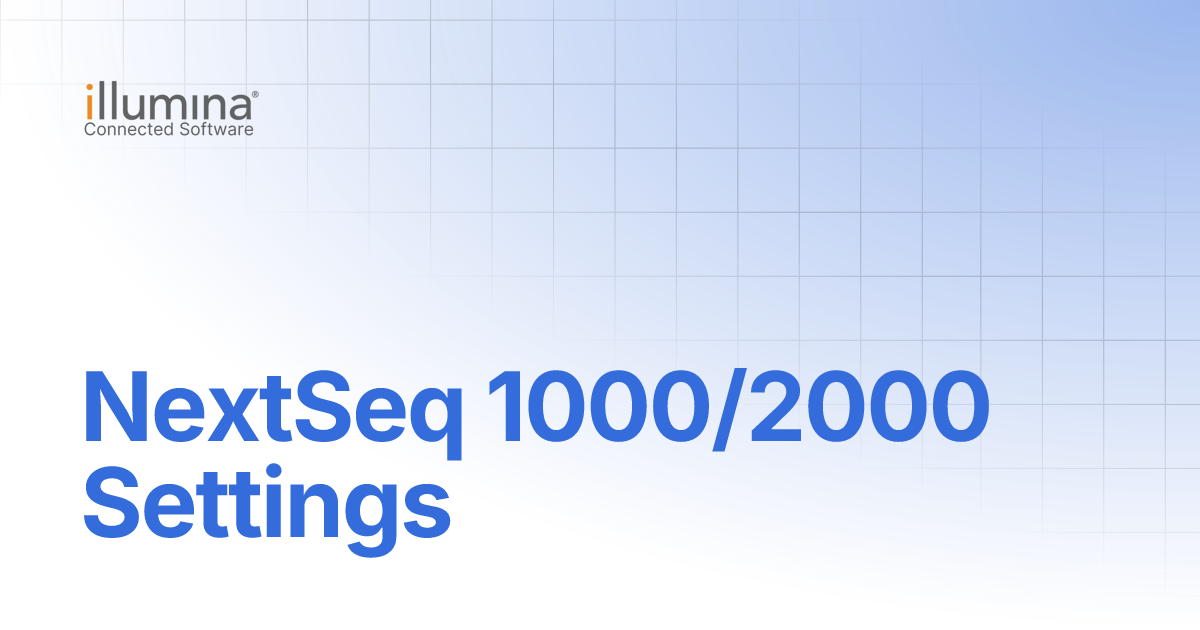 NextSeq 1000/2000 Settings | Illumina Connected Software